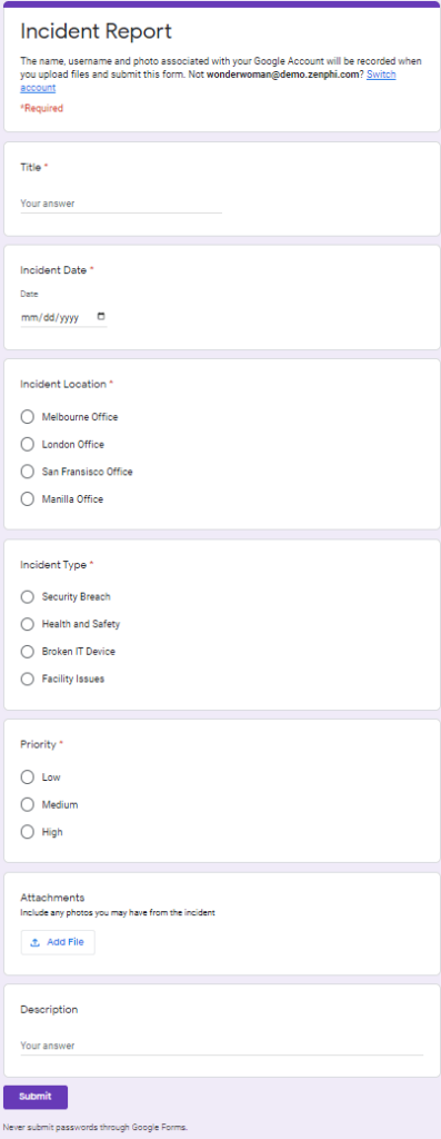 Automating Incident Report Workflow on Google Workspace | zenphi